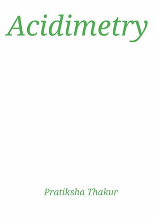 Acidimetry | PDF