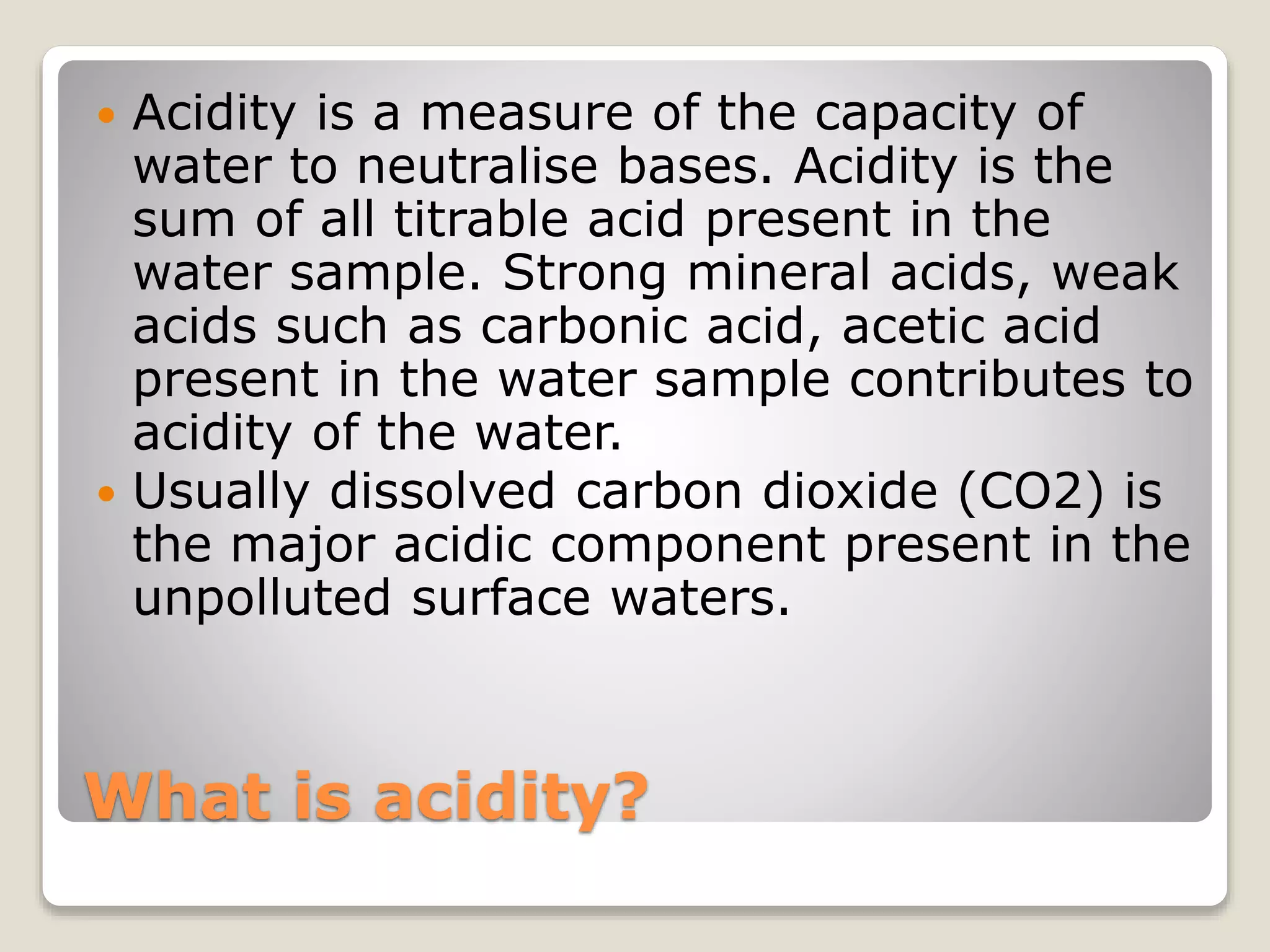 Acidity in Water | PPTX