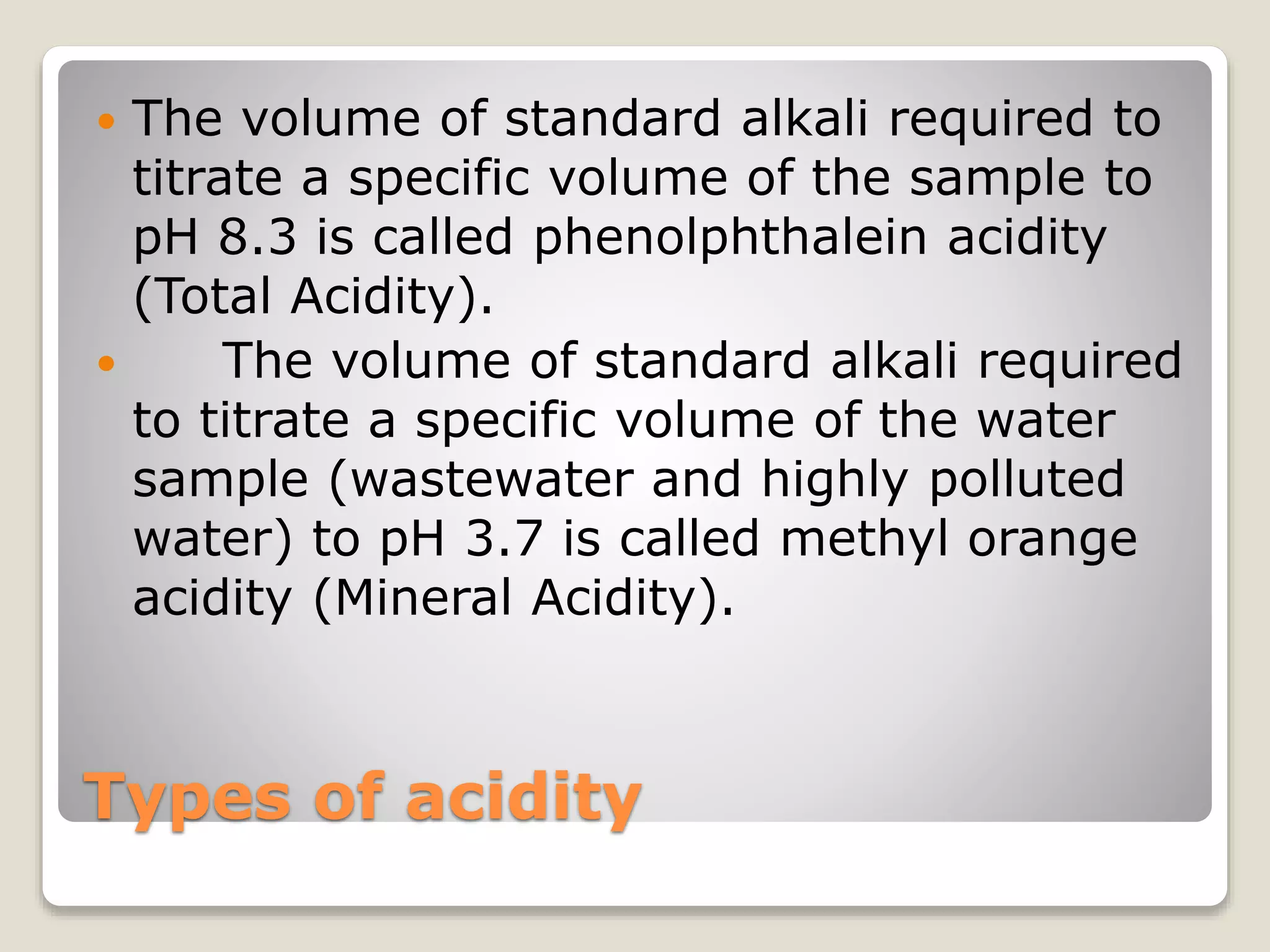 Acidity in Water | PPTX