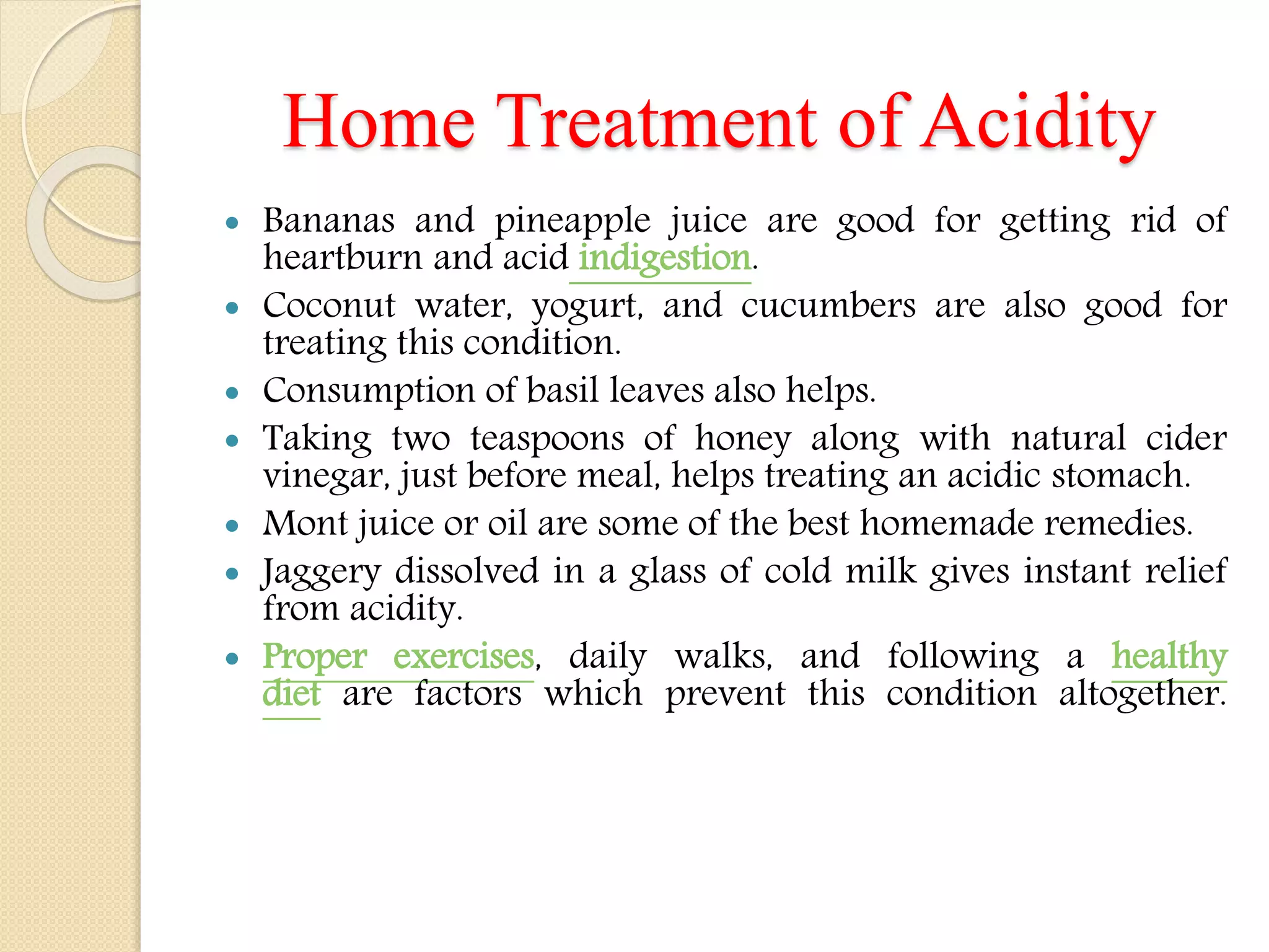 Acidity: Definition, causes, symptoms and treatment of acidity. | PPTX