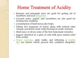 Acidity: Definition, causes, symptoms and treatment of acidity. | PPTX