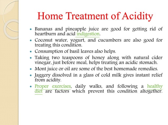 Acidity: Definition, causes, symptoms and treatment of acidity. | PPT