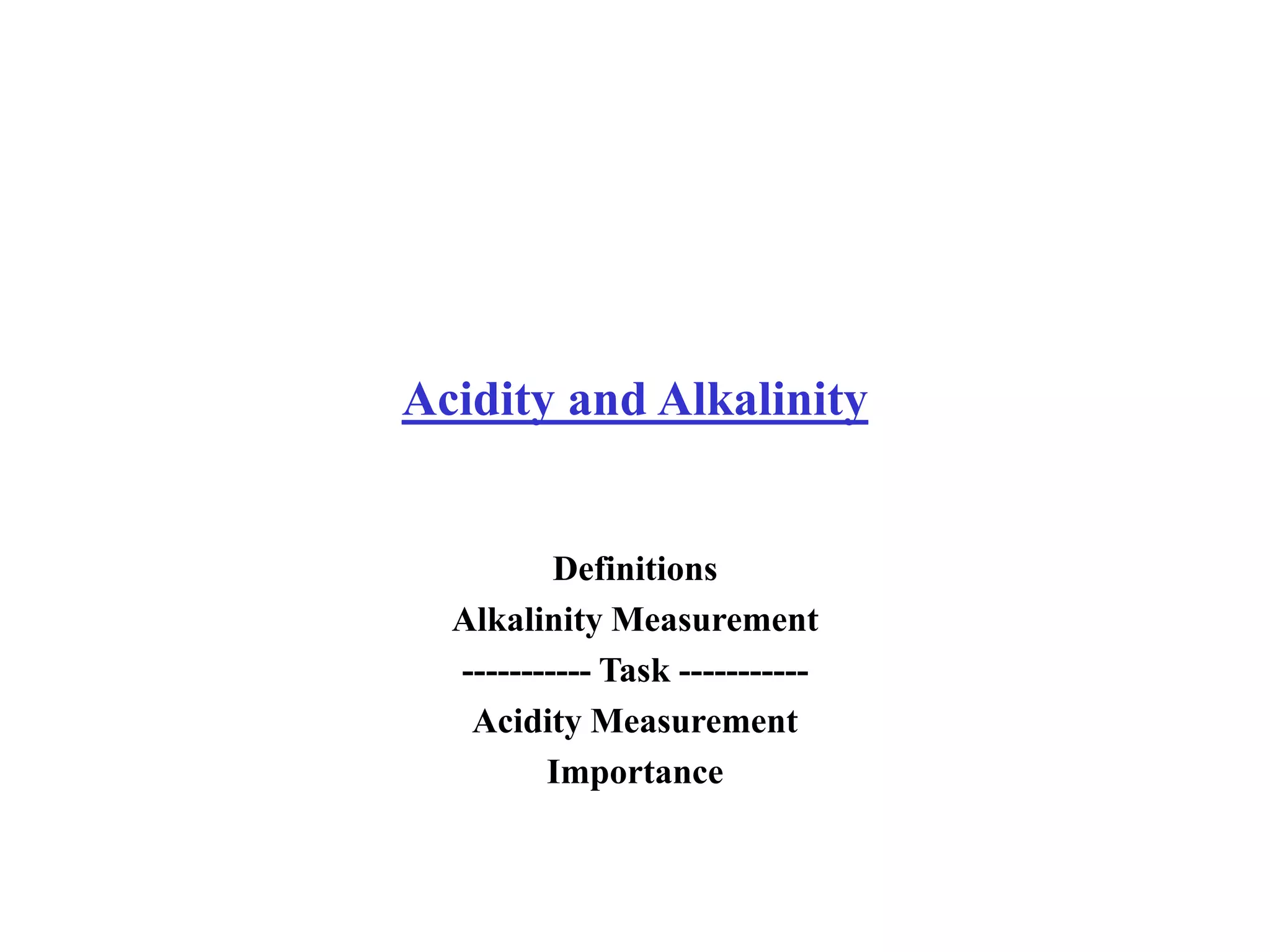 acidity and alkalinity of water | PPT