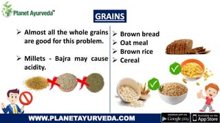 How to Reduce Acidity With Diet | PPTX