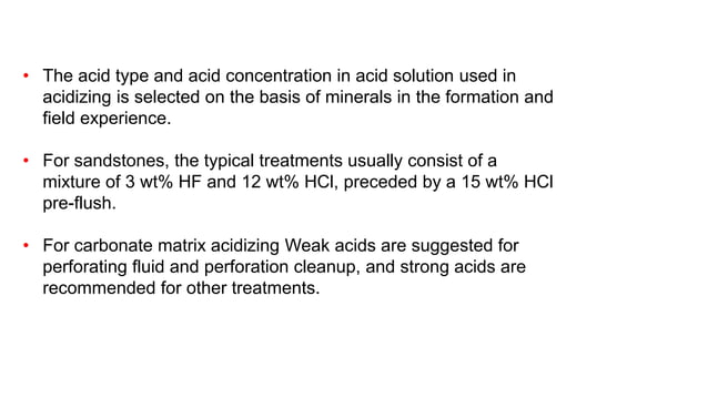 Acidizing | PPTX | Chemistry | Science