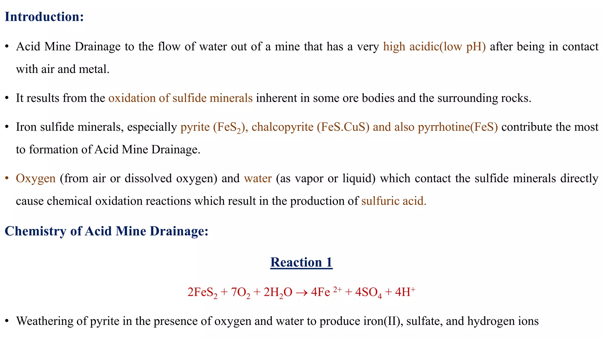 Acid mine drainage | PPTX