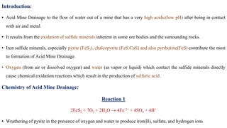 Acid mine drainage | PPTX