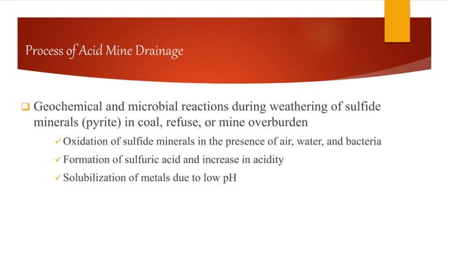 Acid mine drainage.pptx | Chemistry | Science