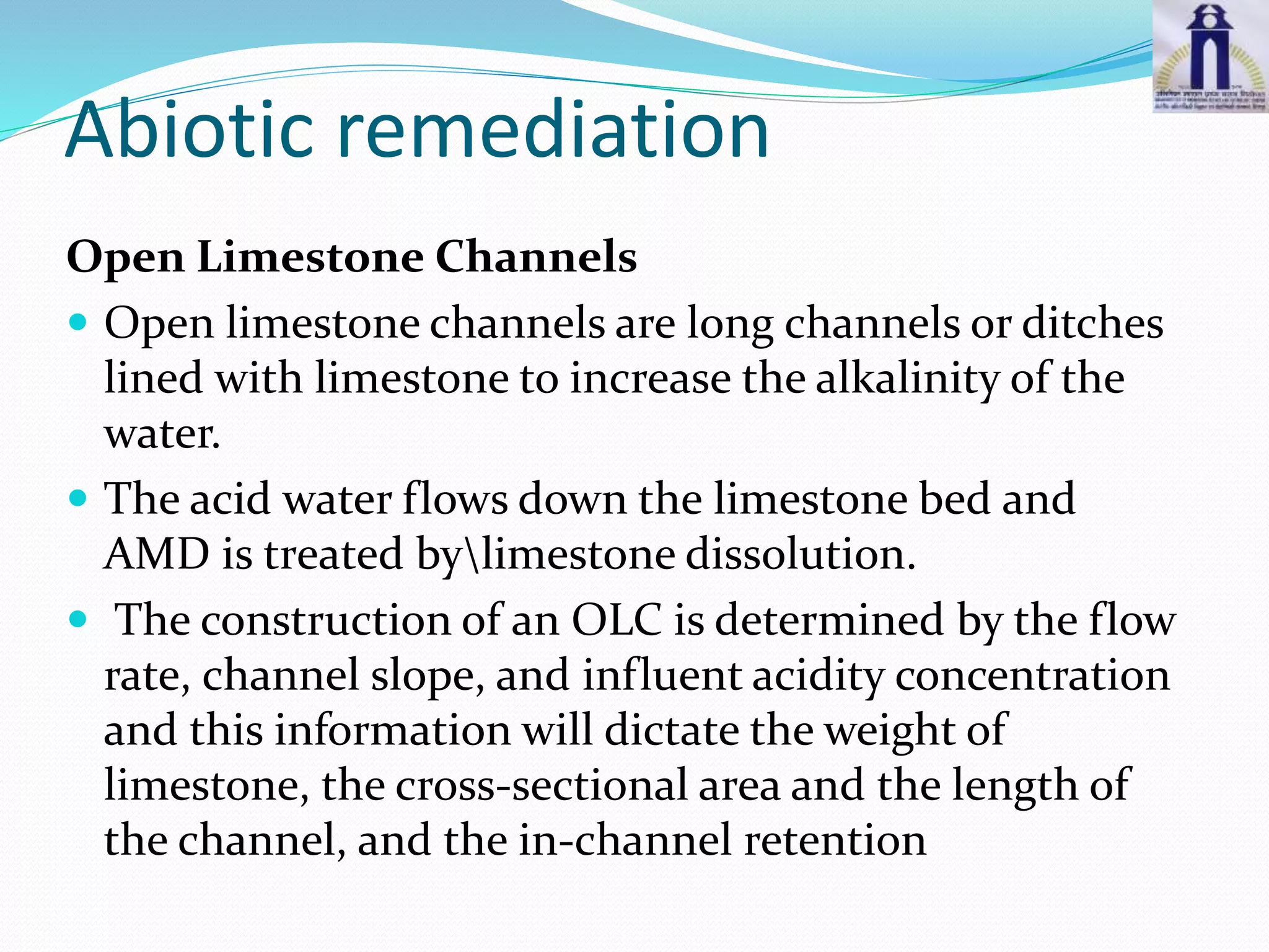 Acid Mine drainage occurrence and its remediation | PPTX