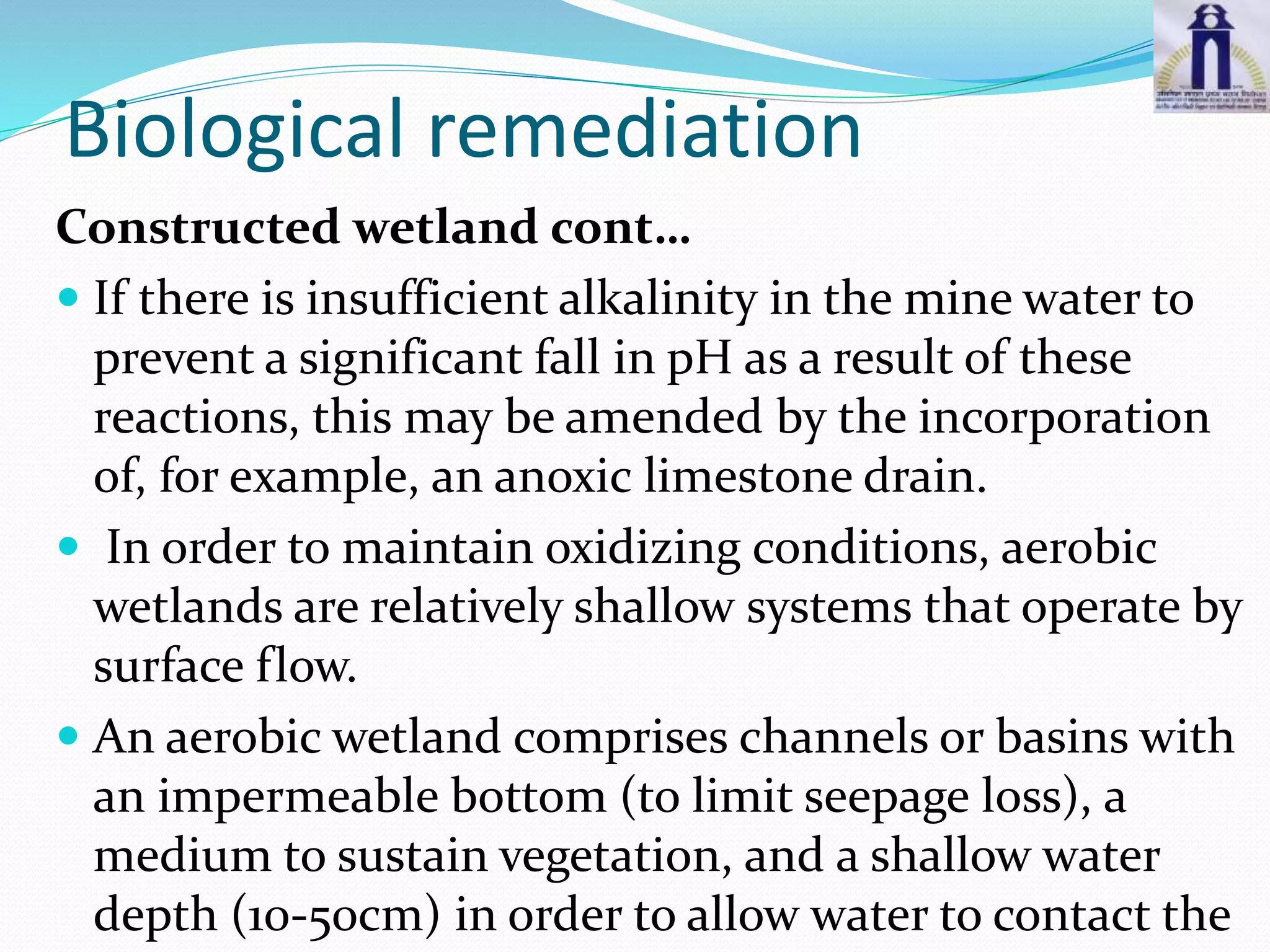 Acid Mine drainage occurrence and its remediation | PPTX