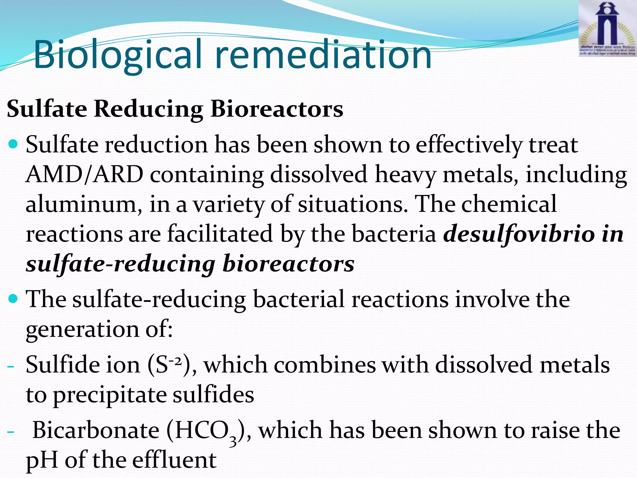 Acid Mine drainage occurrence and its remediation | PPTX