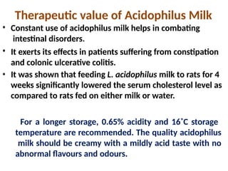 Acidophilus milk production and benefitspptx | PPTX