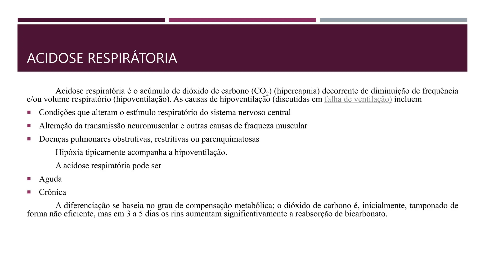 ACIDOSE RESPIRATORIA PARA ORGANISMO HUMANO | PPTX