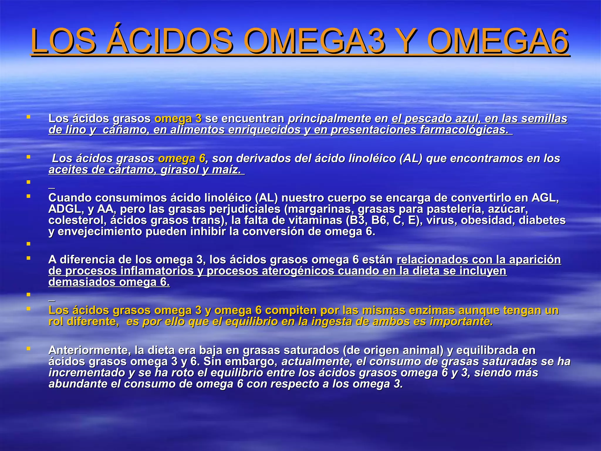 ÁCIDOS GRASOS OMEGA 3 Y 6 | PPT | Endocrine and Metabolic Diseases ...