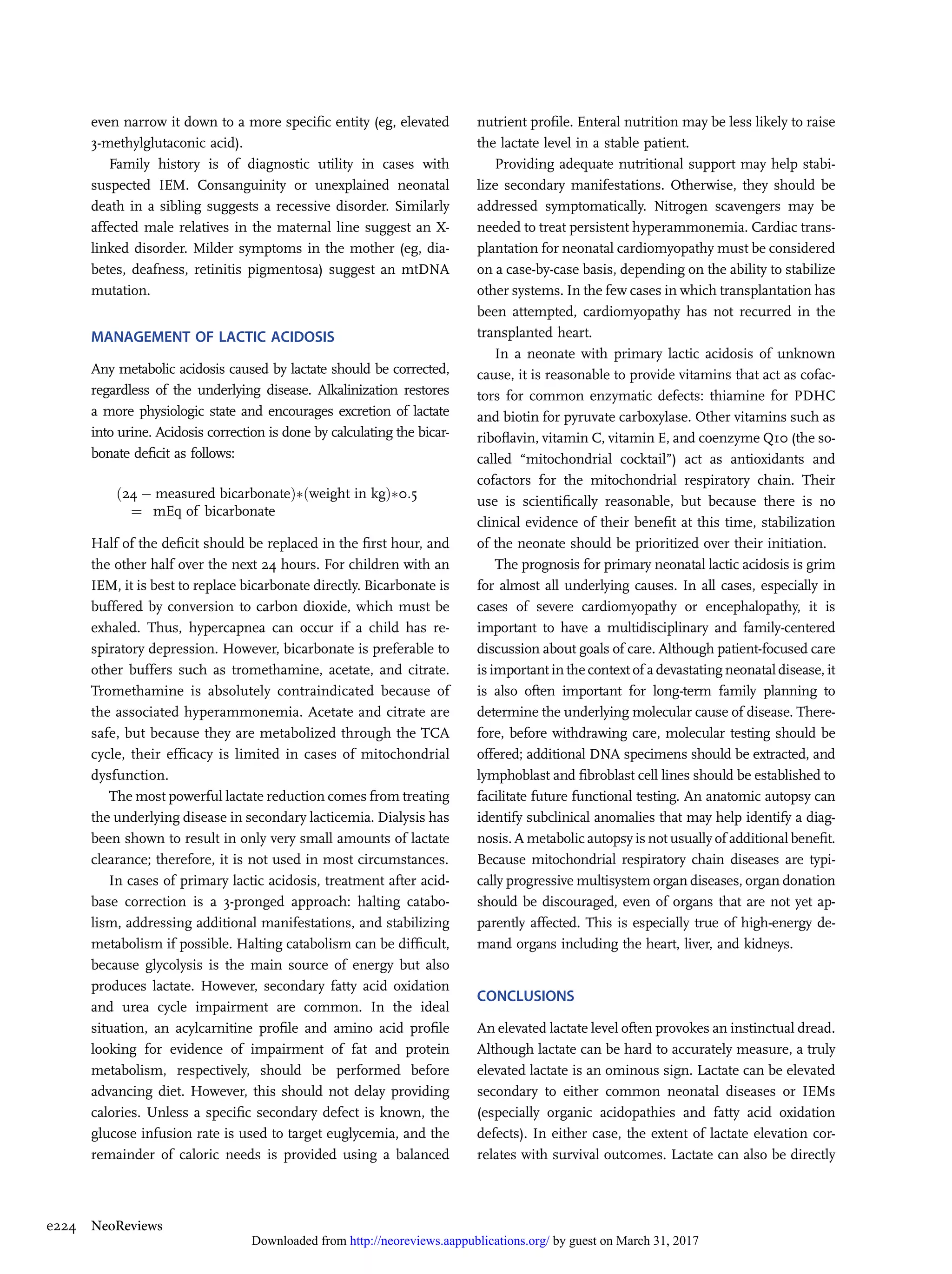 Acidosis láctica neonatal | PDF