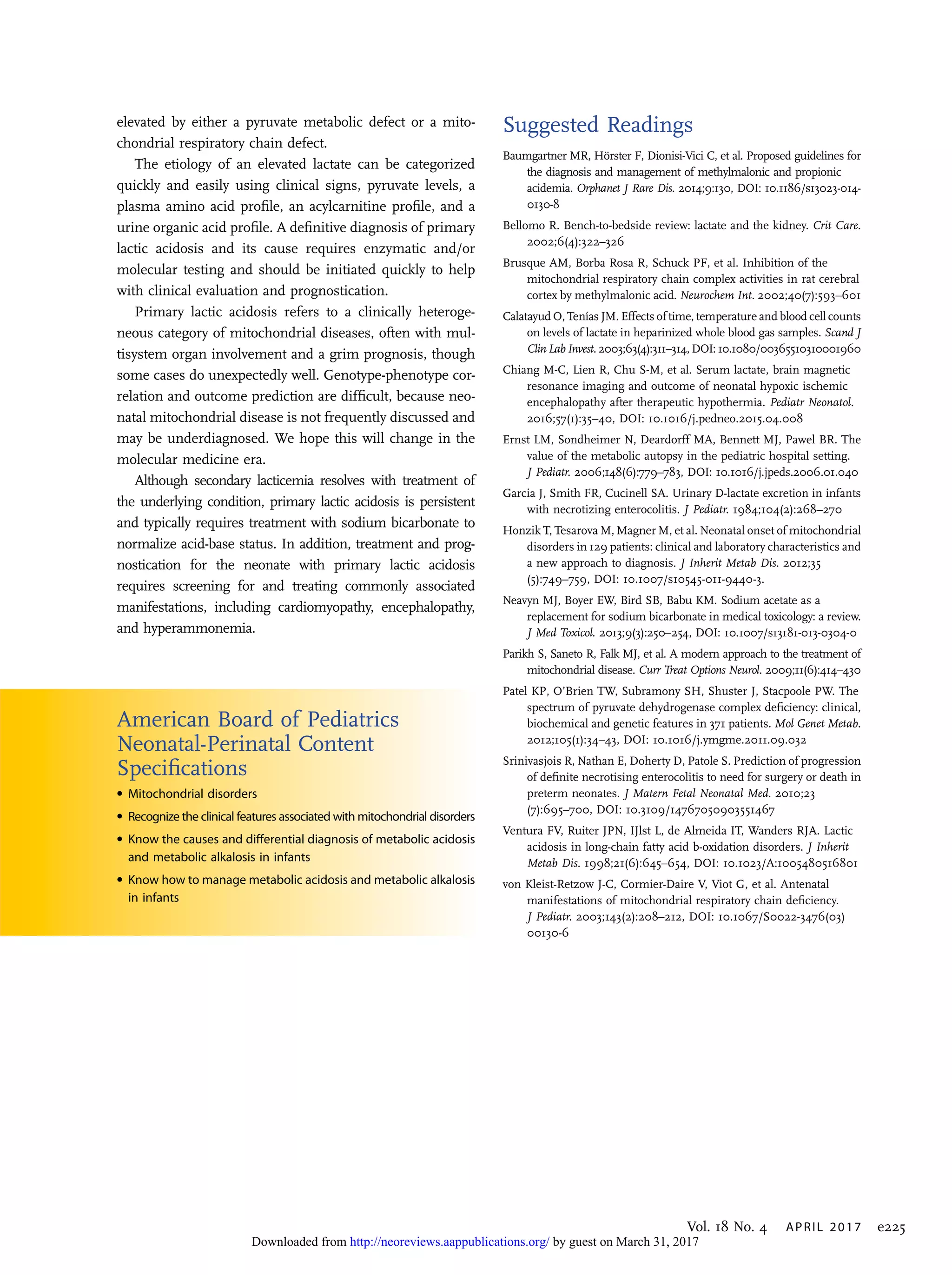 Acidosis láctica neonatal | PDF