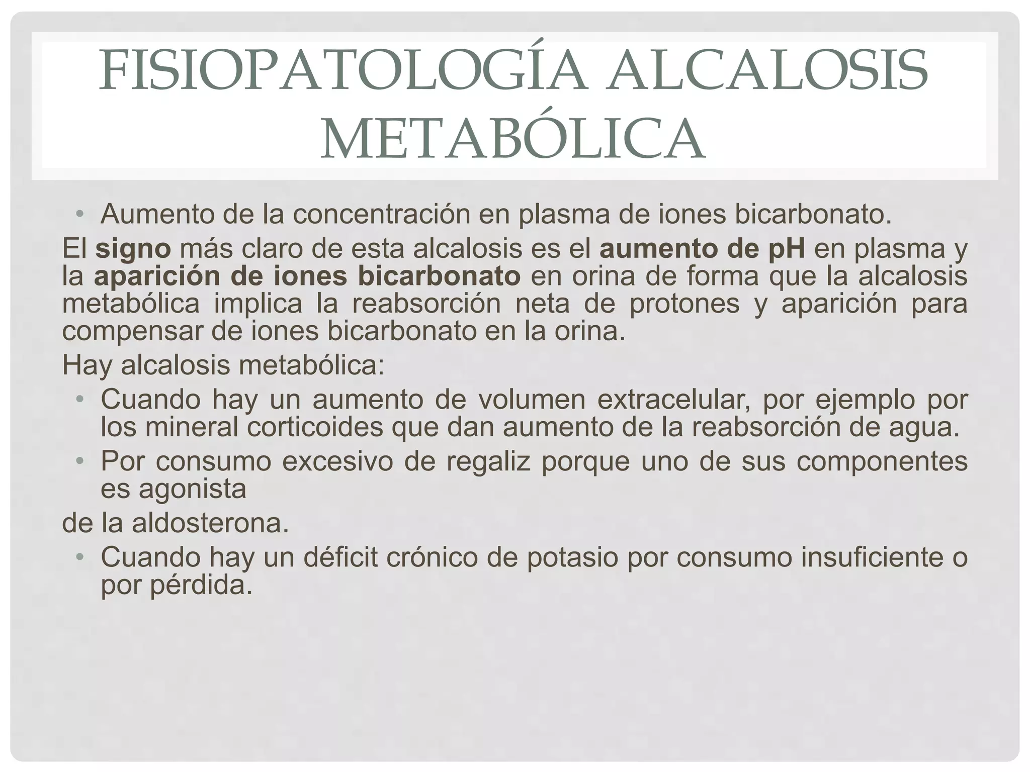 Acidosis y alcalosis metabolica | PPTX