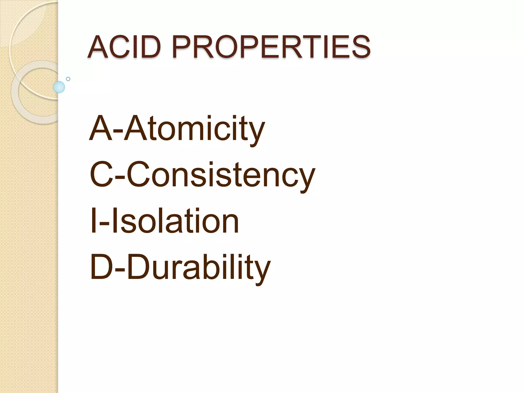 Acid properties | PPTX