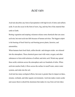 Acid rain | PDF | Science