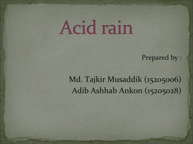 Acid rain | PPT | Free Download