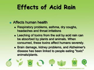 Acid Rain Effects On Humans