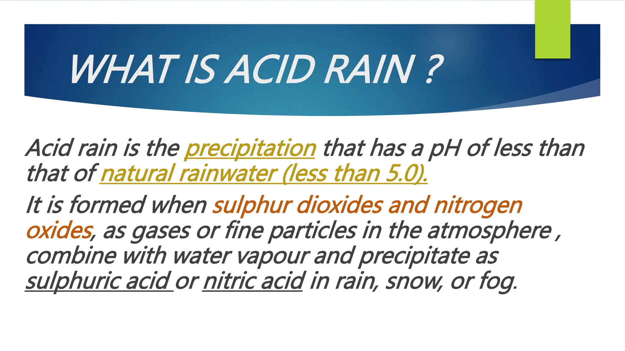 ACID RAIN AND CHEMISTRY OF OZONE LAYER DEPLETION | PPTX