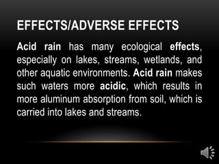 Acid rain causes, effects and solutions | PPTX | Chemistry | Science