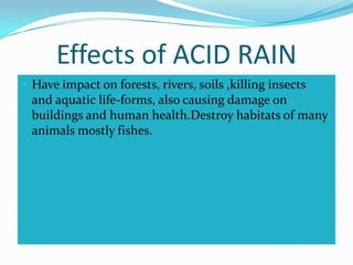 Acid Rain | PPTX | Chemistry | Science