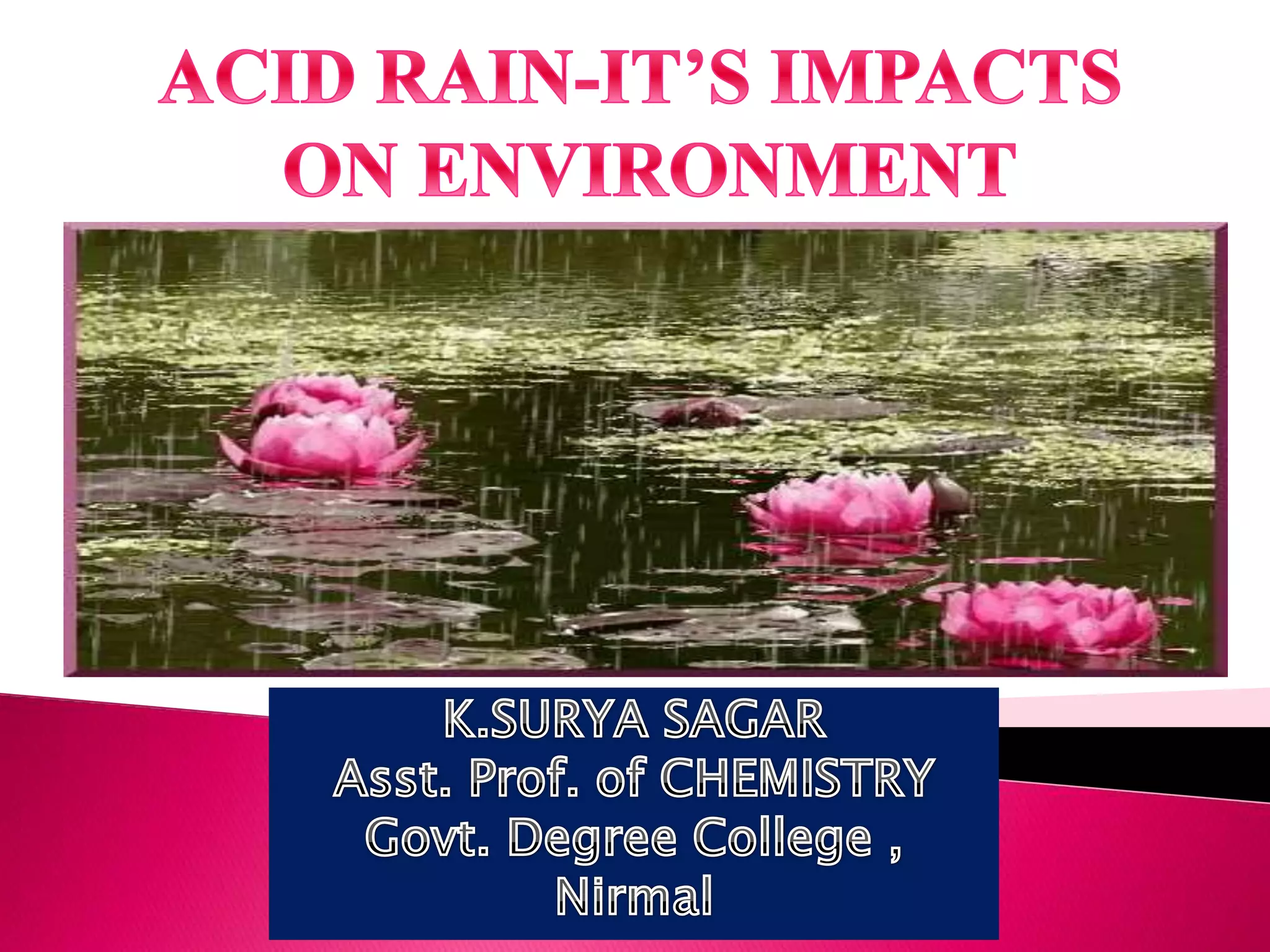 Acid rain and it's impacts on Environment | PPTX