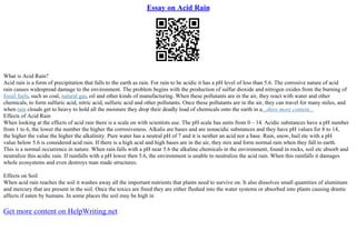 Acid Rain Research Essay | PPT