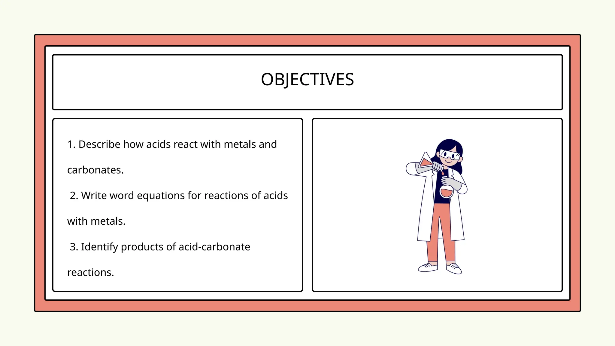 Acid Reactions with Metals and Carbonates Lesson Presentation in Red ...