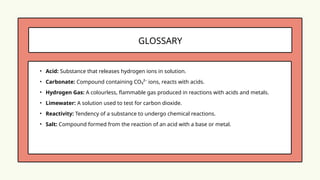 Acid Reactions with Metals and Carbonates Lesson Presentation in Red ...
