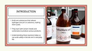 Acid Reactions with Metals and Carbonates Lesson Presentation in Red ...