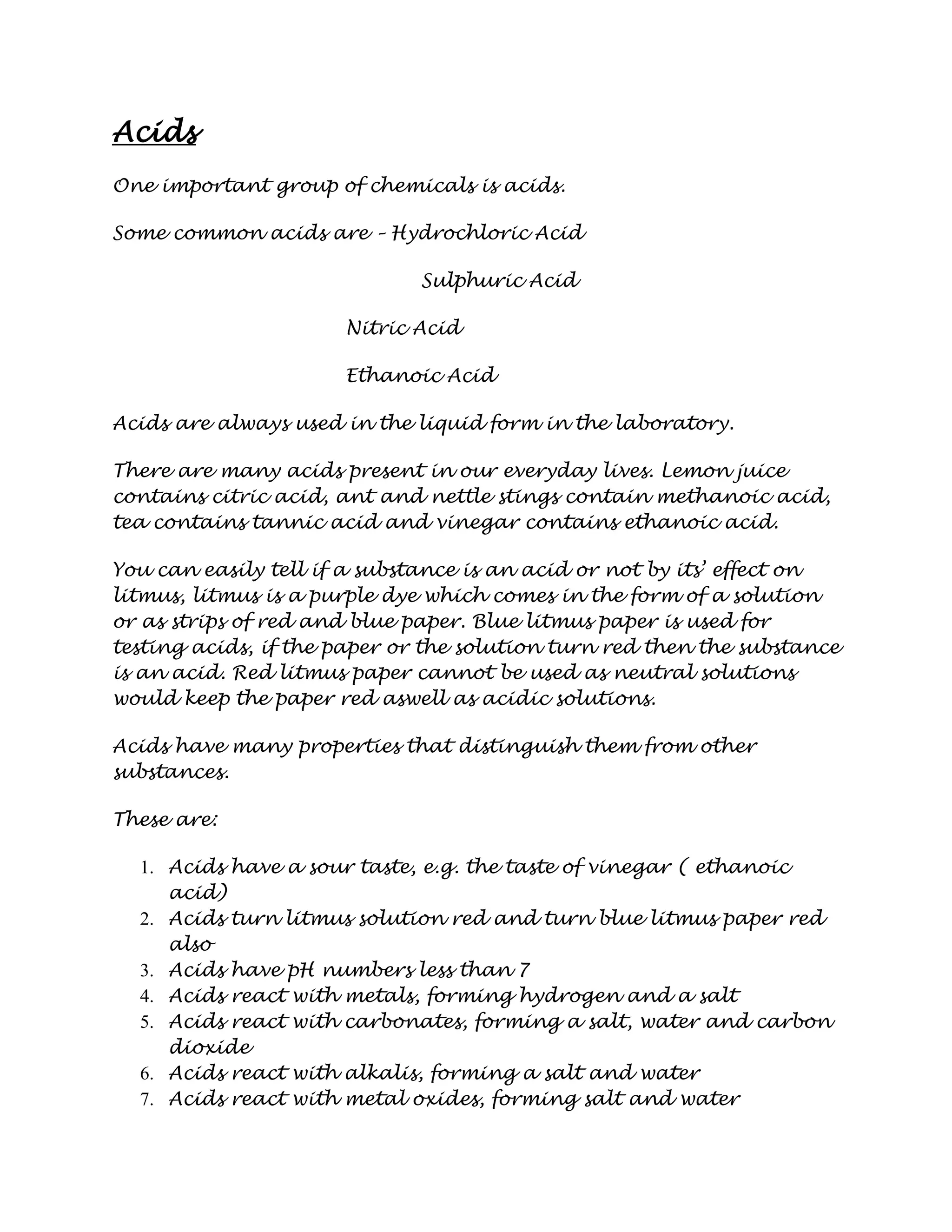 Acids | DOCX