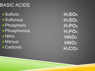 CHEMISTRY - LECTURE 1 - ACIDS | PPTX | Chemistry | Science