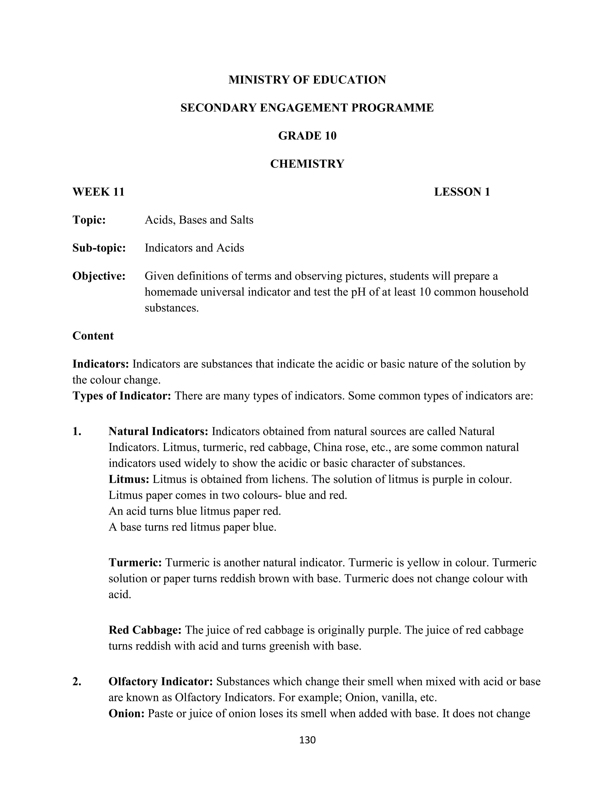 Acids bases salt and ph .pdf Grade 11 lesson | PDF