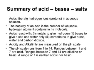 Chemistry M2 Acids bases salts | PPT
