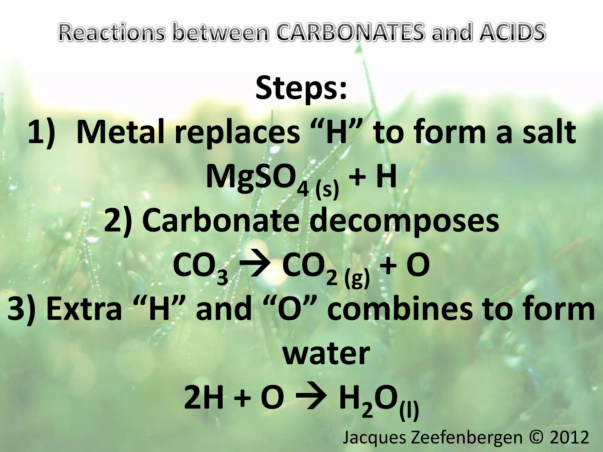 Chemical reactions: Acids/Alkalis and Acids/Carbonate | PPTX