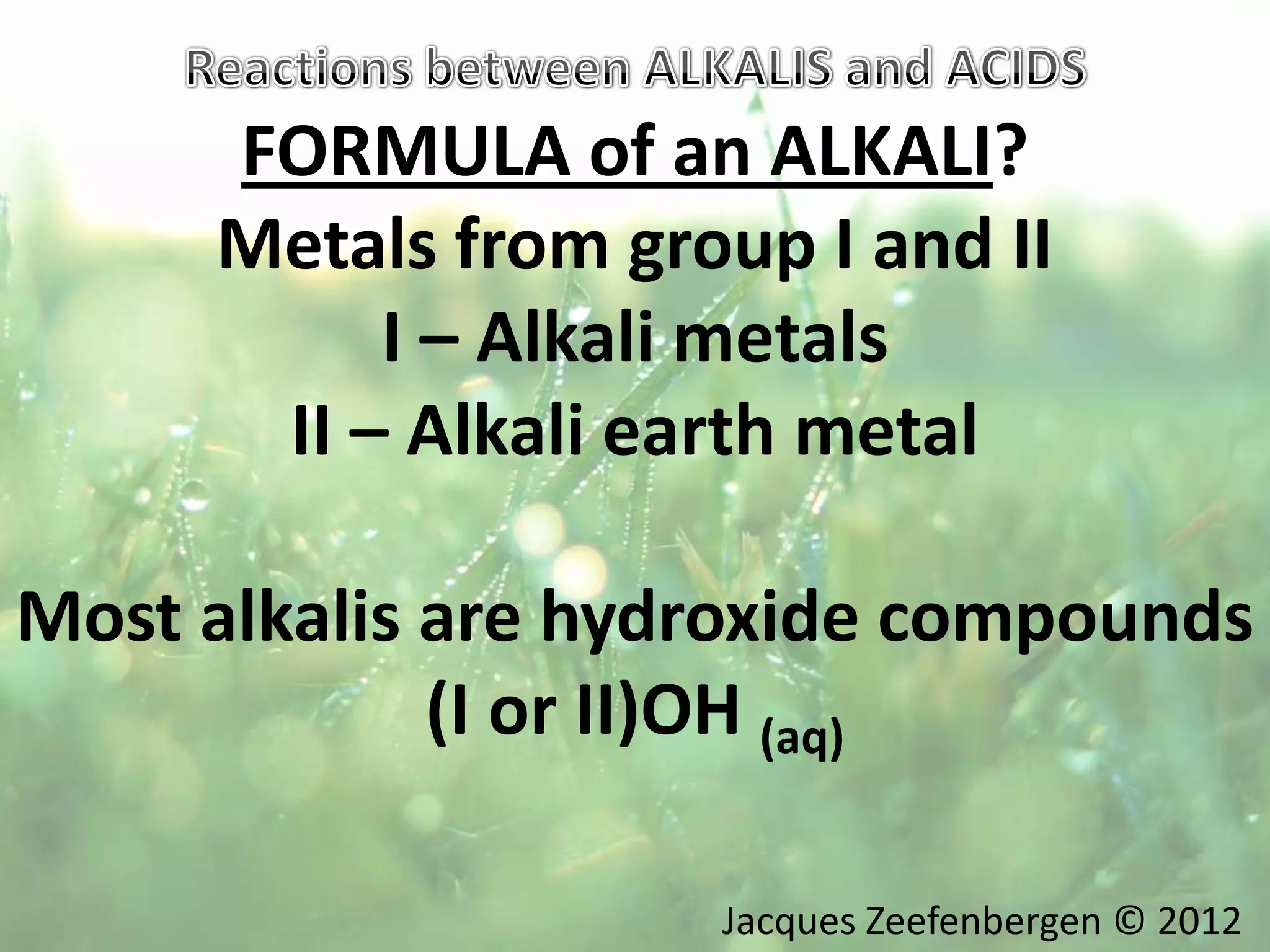 Chemical reactions: Acids/Alkalis and Acids/Carbonate | PPTX