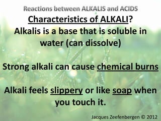 Chemical reactions: Acids/Alkalis and Acids/Carbonate | PPTX