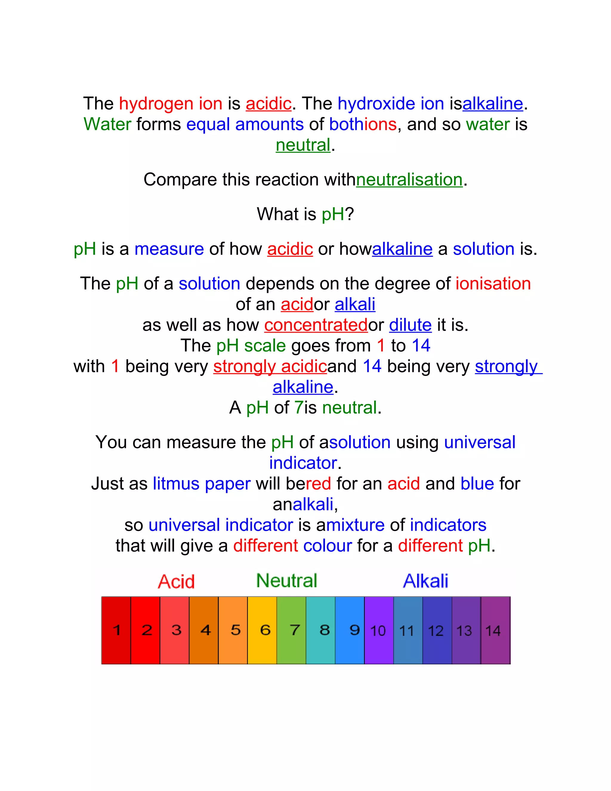 Acids and alkalis | DOC | Chemistry | Science