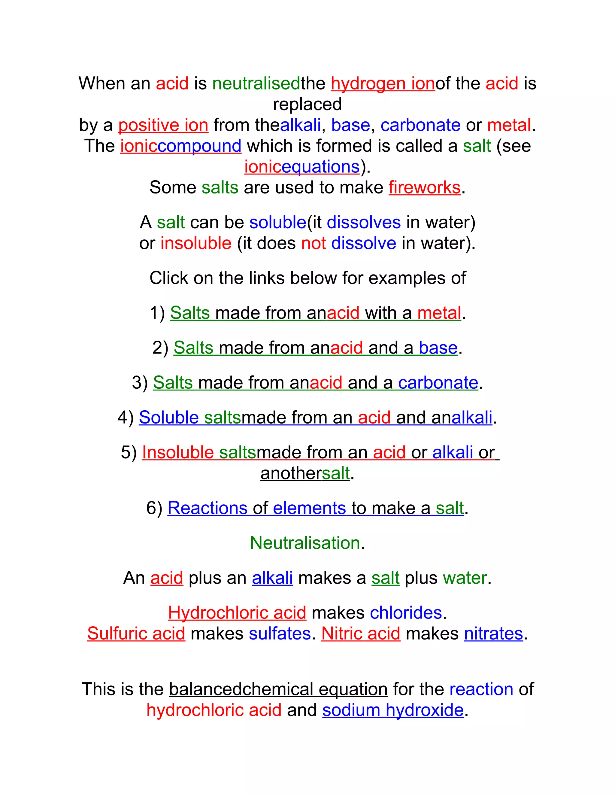 Acids and alkalis | DOC | Chemistry | Science
