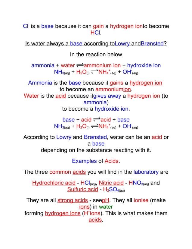 Acids and alkalis | DOC | Chemistry | Science