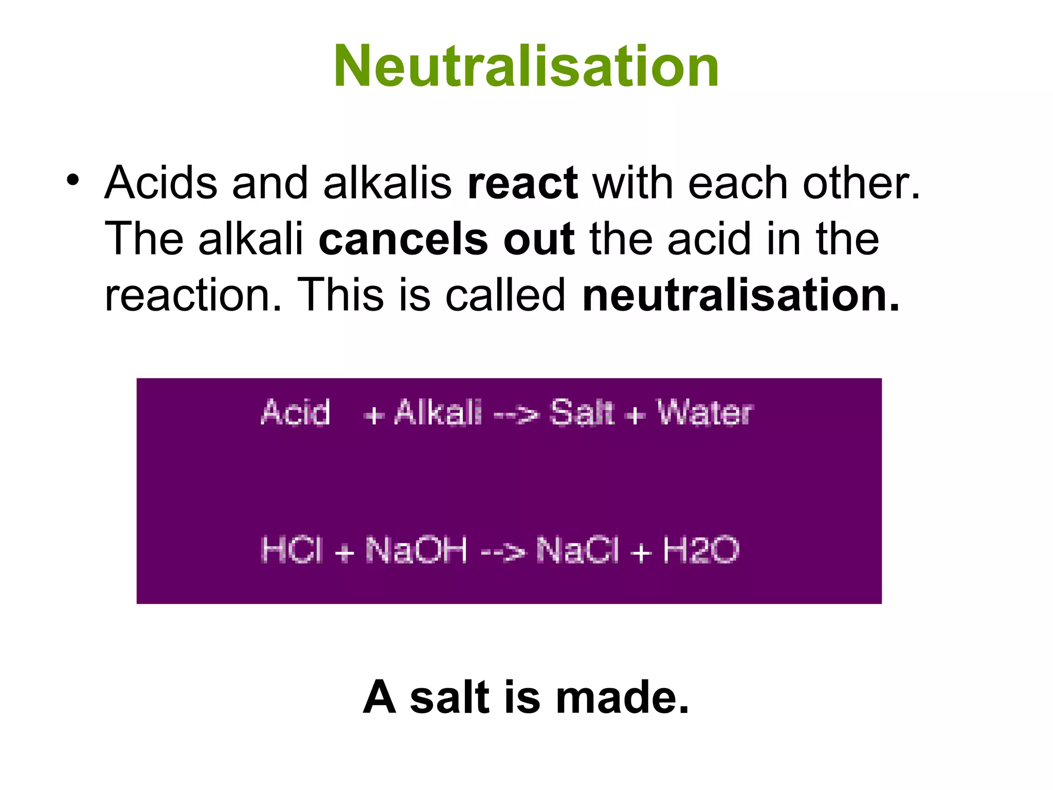 Acids and alkalis | PPT | Chemistry | Science