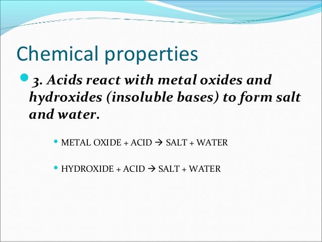 Acids and bases
