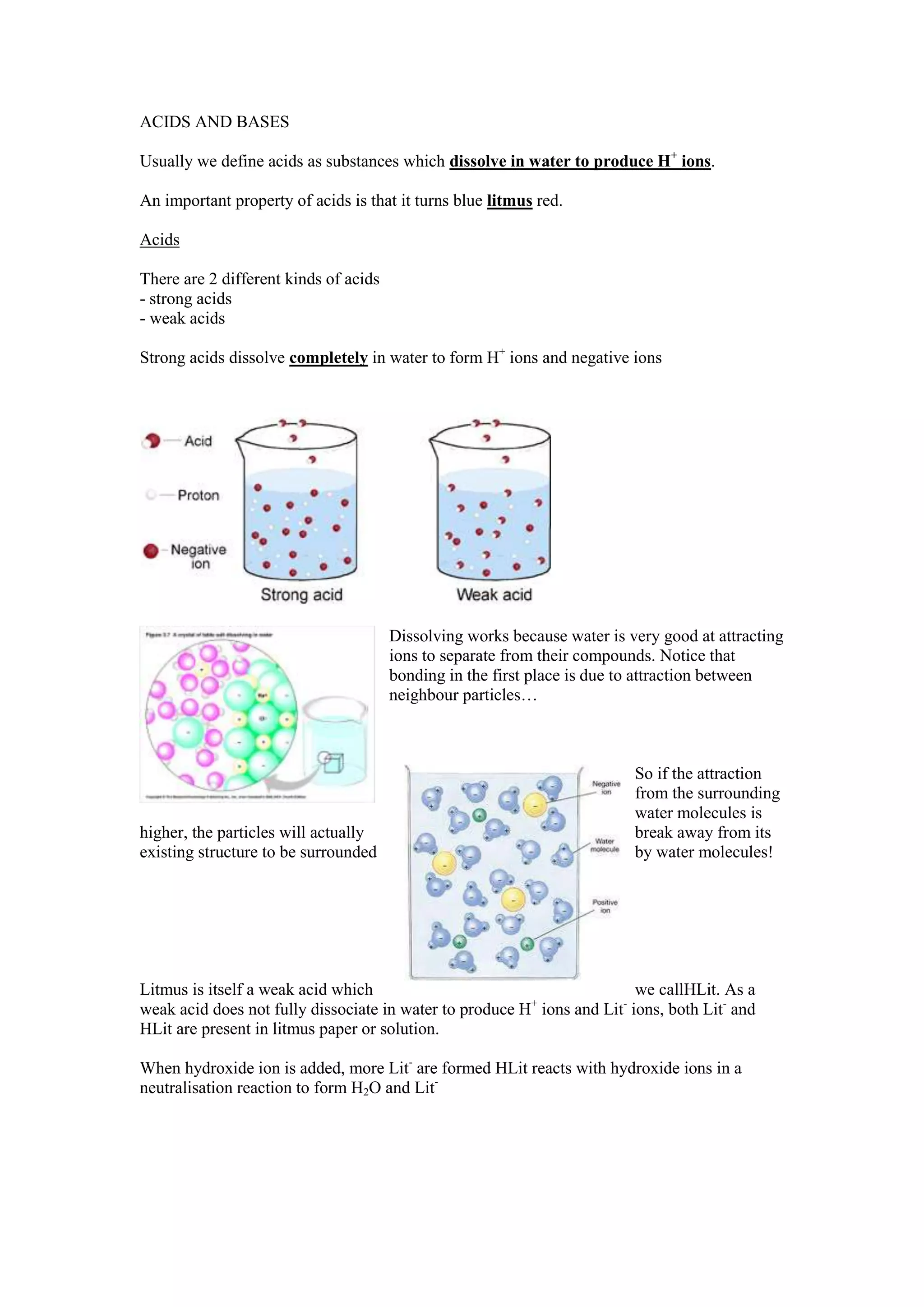 Acids and bases | DOCX | Chemistry | Science