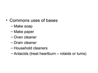 Acids and bases | PPT | Chemistry | Science