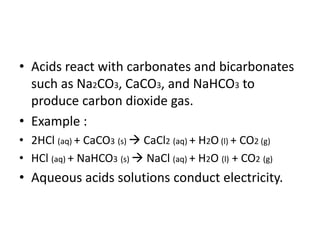 TOPIC 8 : Acids and Bases | PPTX