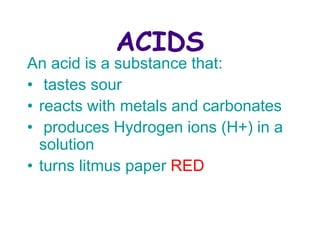 Acids and bases | PPTX