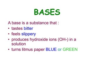 Acids and bases | PPTX | Chemistry | Science